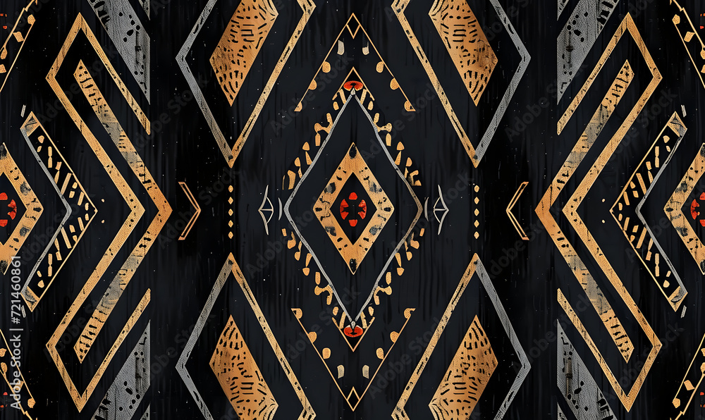 Illustration ethnic rhombus and chevron herringbone shape seamless ...