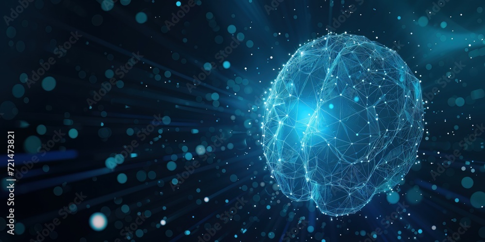 ai chipset with human brain computer circuit board artificial intelligence data mining deep ...