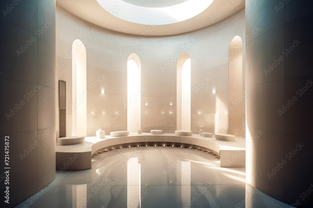 Modern stylish design of a traditional Turkish steam room. Generated by ...