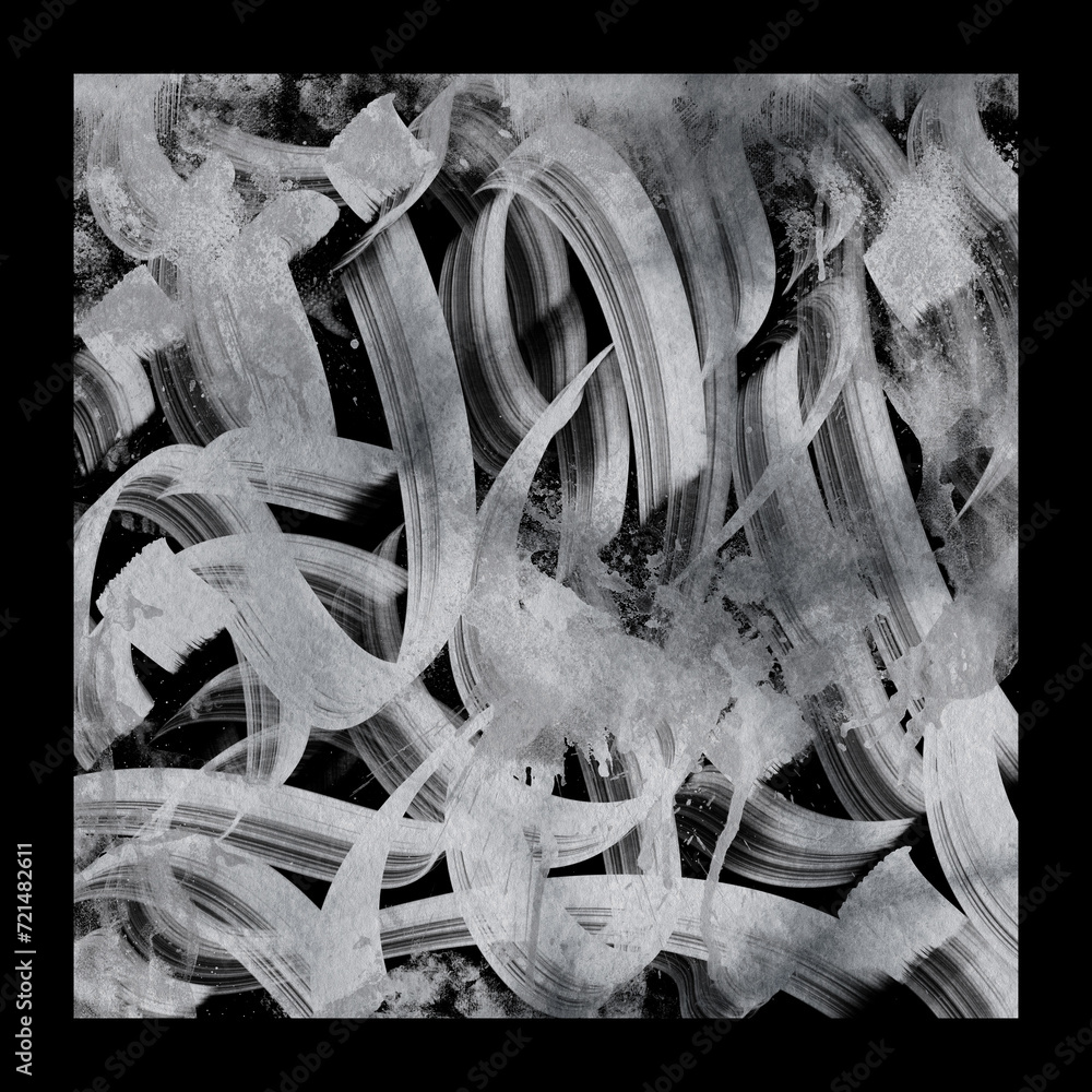 Calligraffiti Art Arabic letters with no particular meaning. White ...