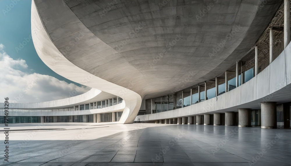 Empty abstract architecture building in minimal concrete design with ...