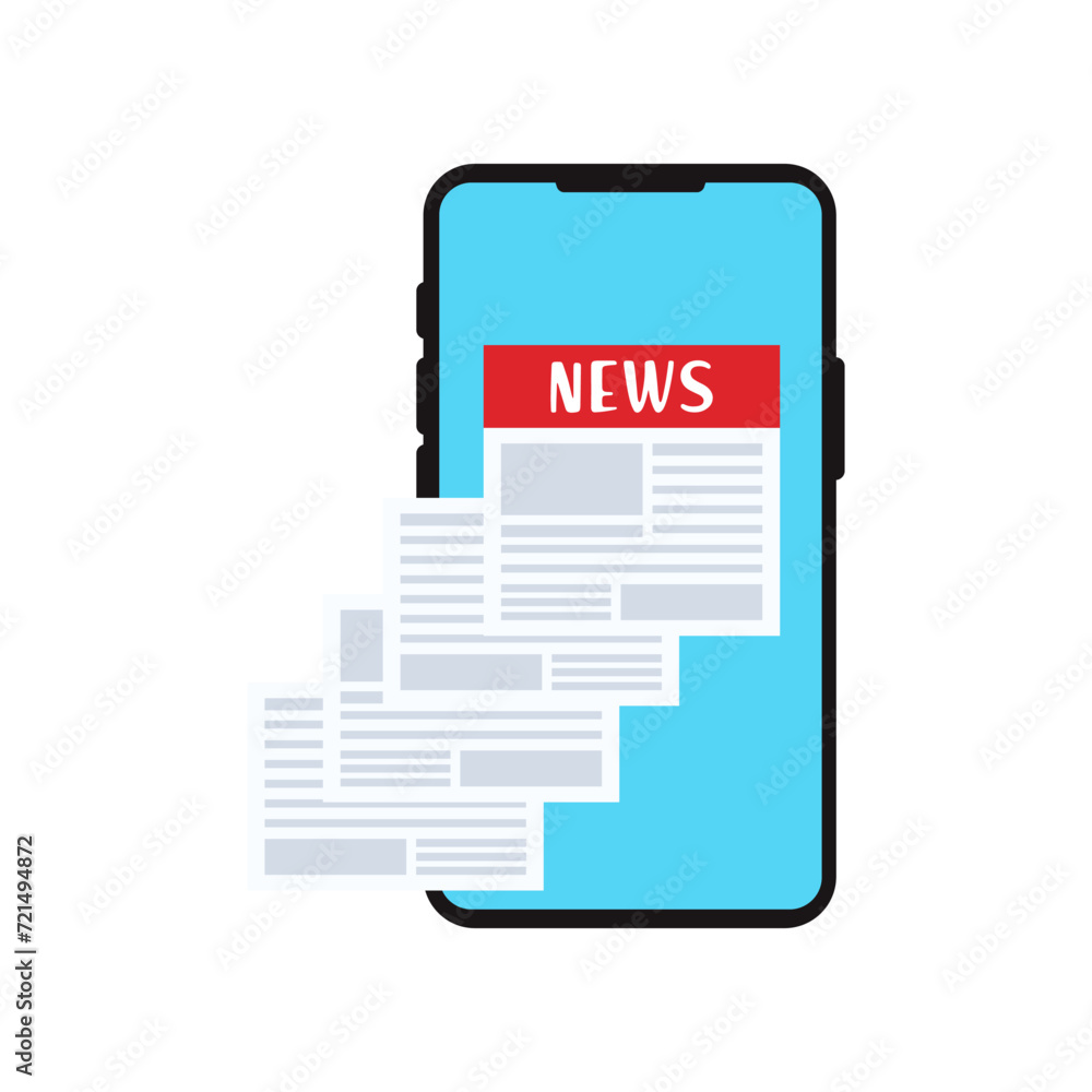 Breaking news set. Flat modern vector illustration of smartphone for ...