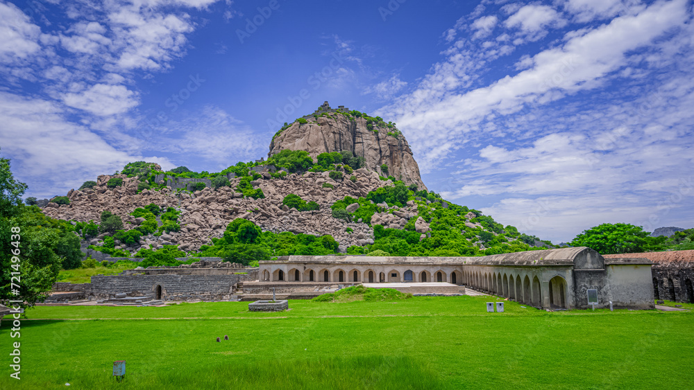 King Fort or Rajagiri Fort of Gingee or Senji in Tamil Nadu, India. It ...