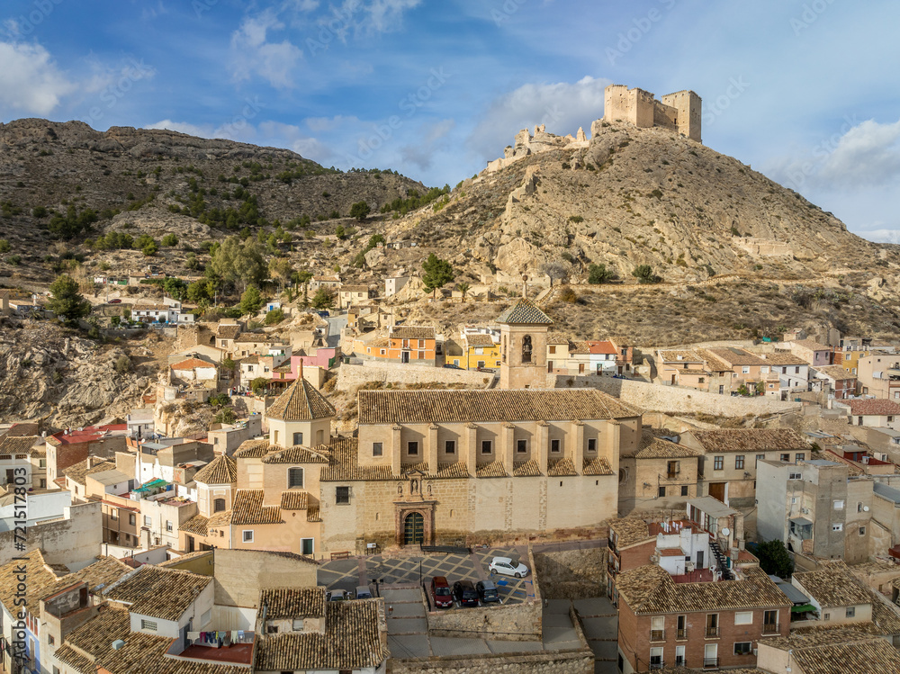 Aerial panorama view of Castillo de los Velez, medieval ruined castle ...