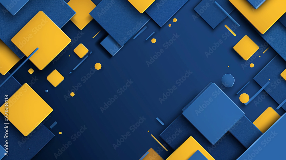 Royal blue & pale-yellow abstract shape background vector presentation ...