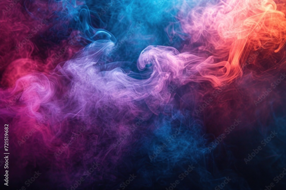 colorful Smoke on Black Background, professional color grading, The ...