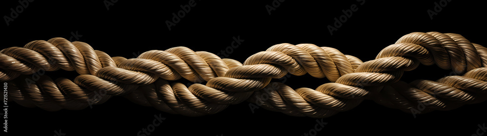 ultra-wide canvas depicts the intricate dance of two ropes entwined in ...