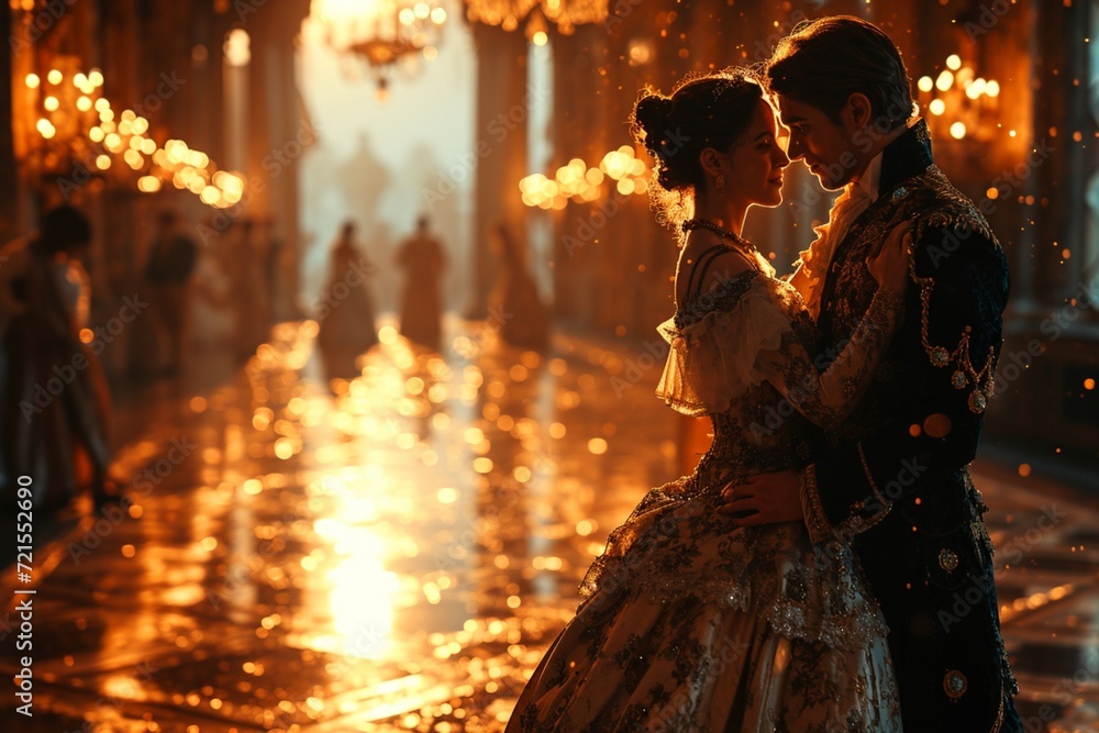 The magic of a masquerade ball captured in a moment, with a young ...
