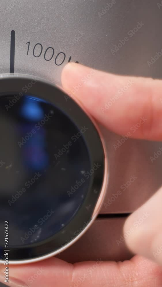 Close up of the power boost button on a stand mixer or food processor ...