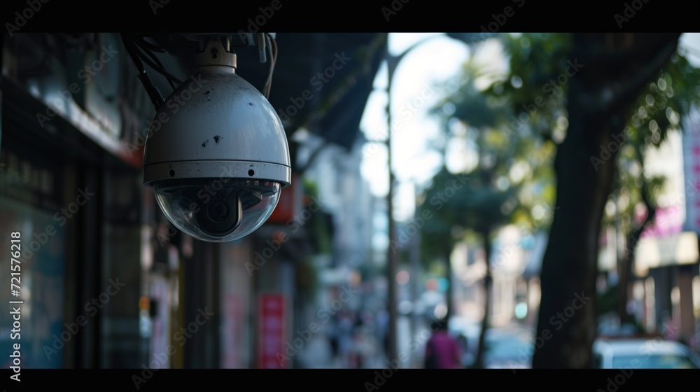A facial recognition-enabled security camera in a smart city ...