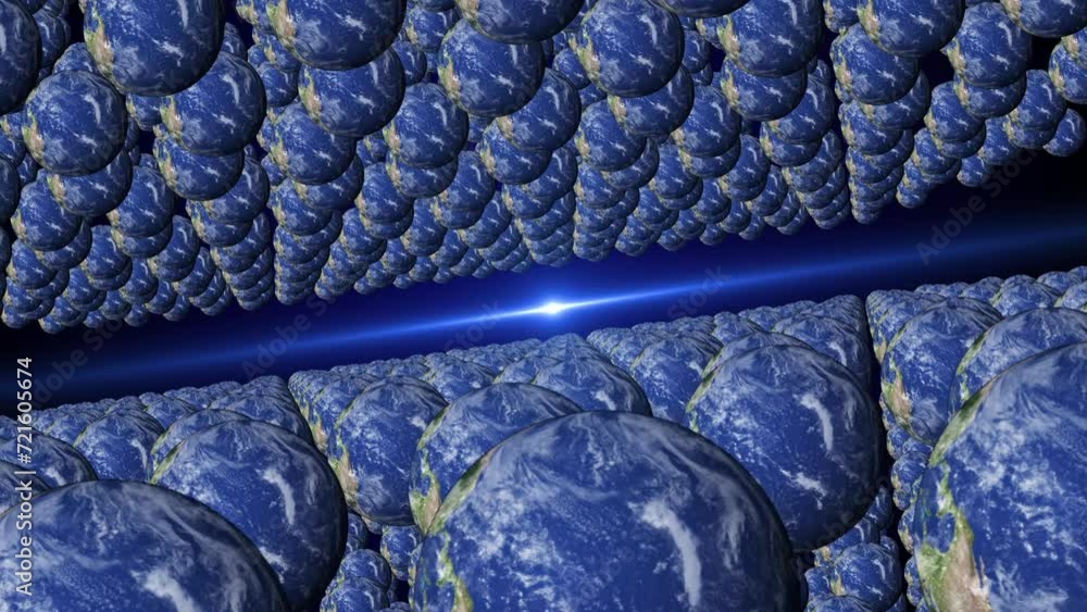 Camera Flying Through Multiverse Earth In Space, Multiverse Science ...