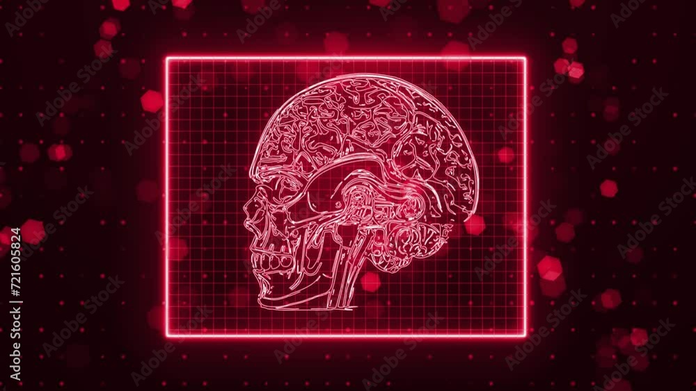 AI Brain scanner with Hud light High Technology Background, Futuristic ...