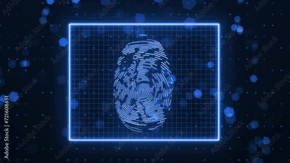 Biometrical Finger Print Scanner Animation, Biometric Fingerprint ...