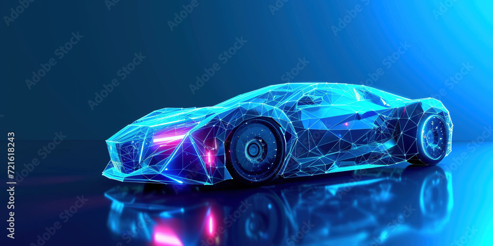X-ray of a luxury car on studio background. Augmented reality for car ...