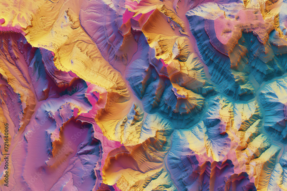 Digital elevation model. GIS product made after proccesing aerial ...