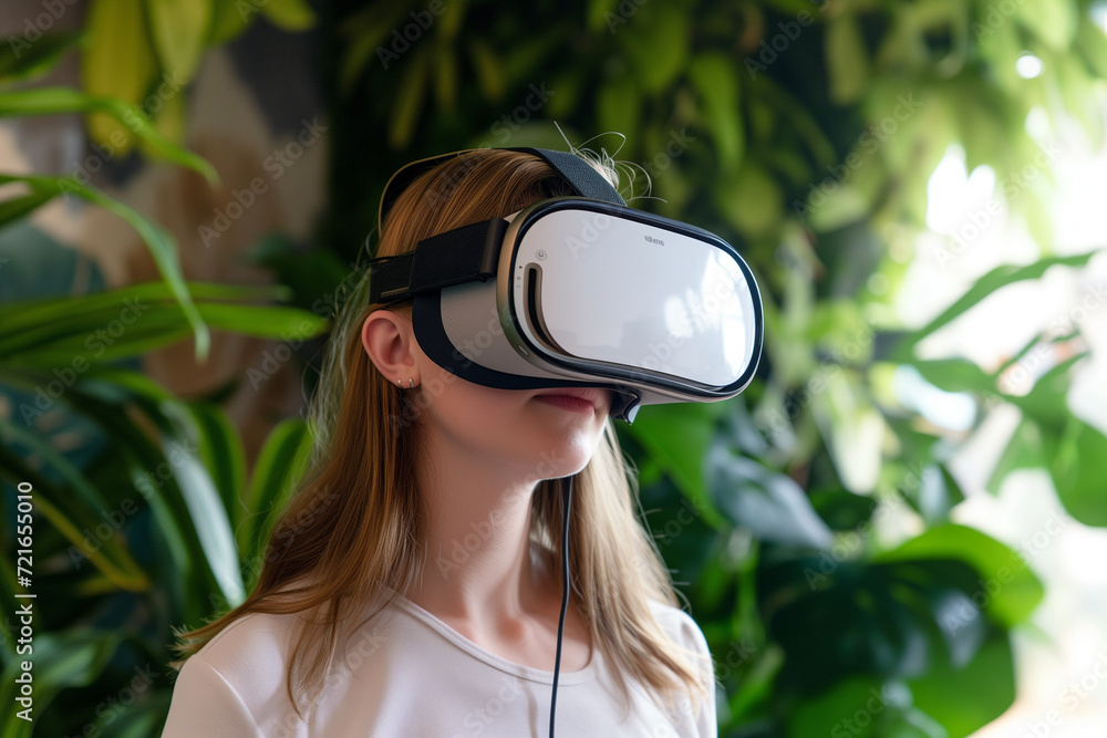 Virtual Reality (VR) glasses or headset. Cutting-edge technology for ...