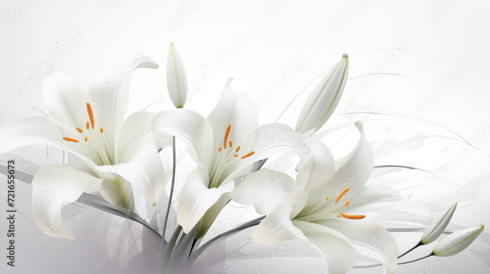 Lilies White Background, Hd Wallpapers PC, Background for presentations ...