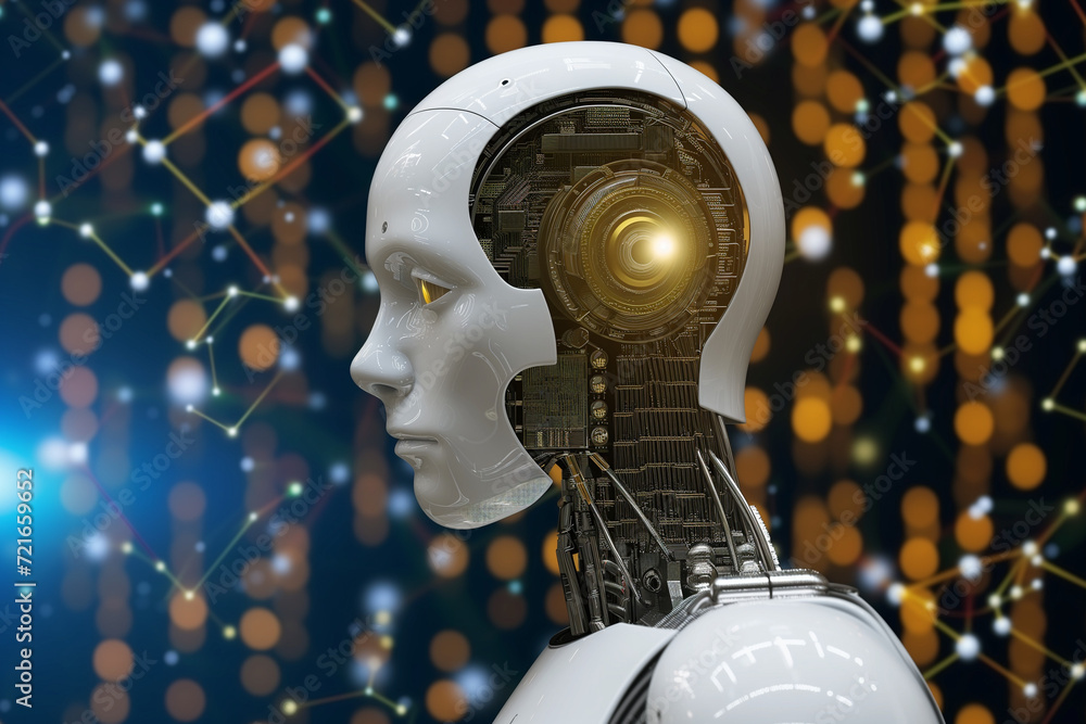 AI machine learning and training process. An image illustrating the ...