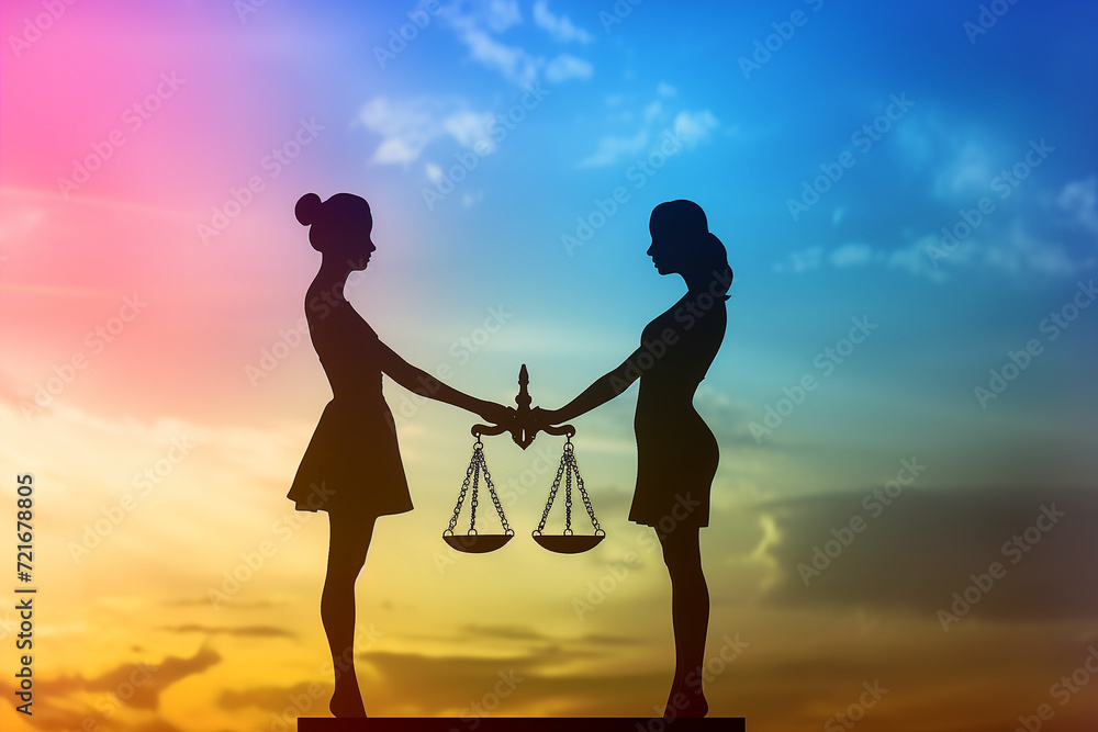 Concept of equality and diversity. Images depicting fairness, justice ...