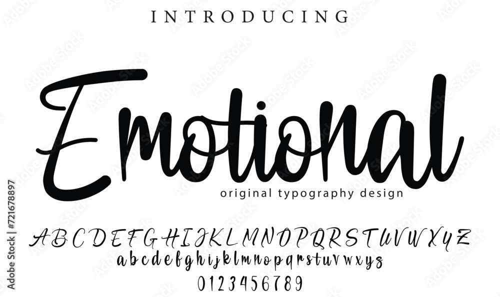 Emotional. Handdrawn calligraphic vector font for hand drawn messages ...