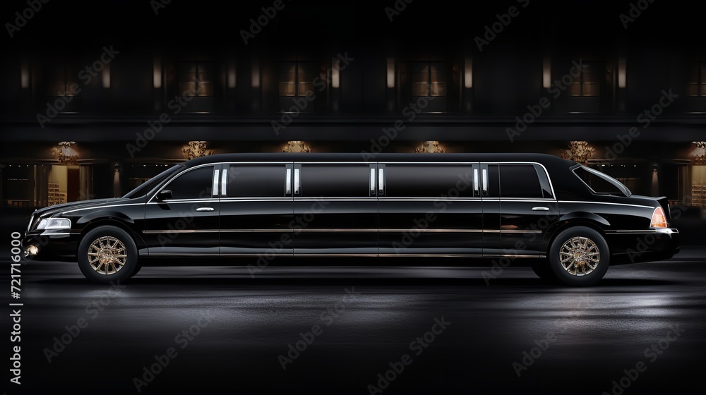 Elegant Luxury Limousine Cruising City Streets - AI Generated Stock ...