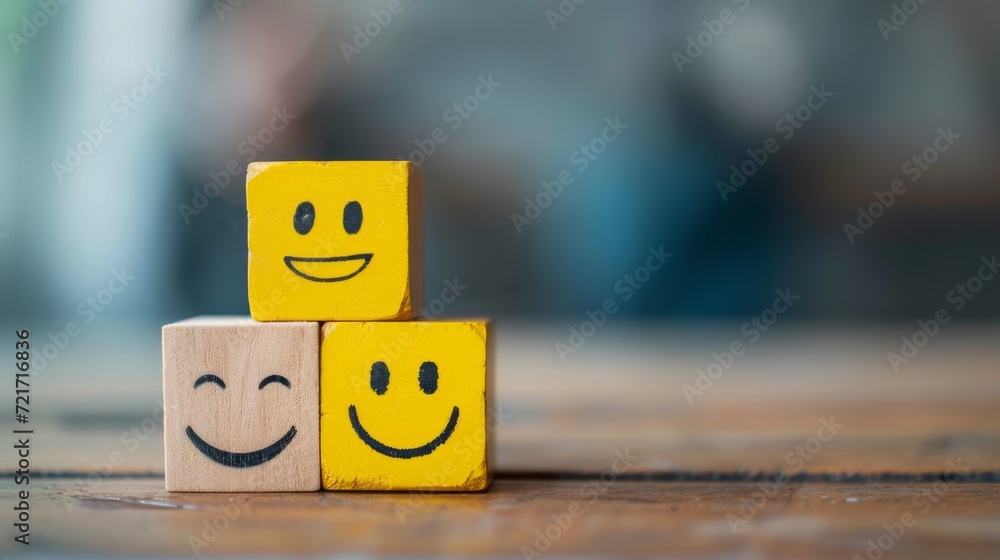 Mental health and emotional state, Smile face in bright side and sad ...