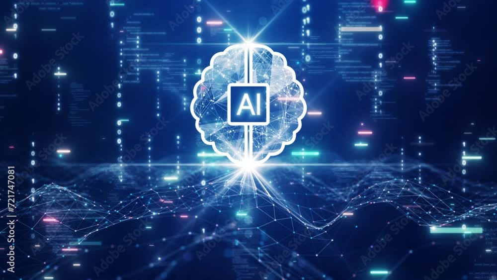 Artificial Intelligence (AI) technology concept. Big data collection ...