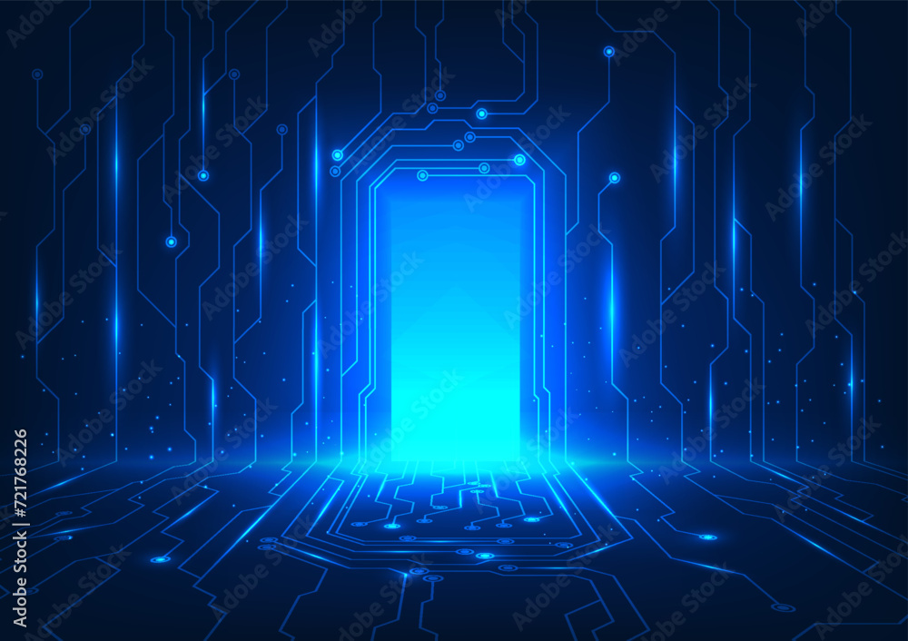 Technology background A gateway to the future world of technology with ...