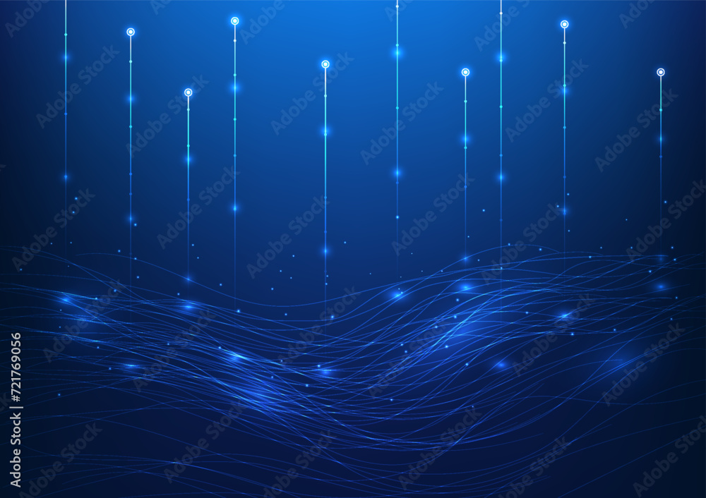 Big data technology background overlapping data lines It represents the collection of huge ...