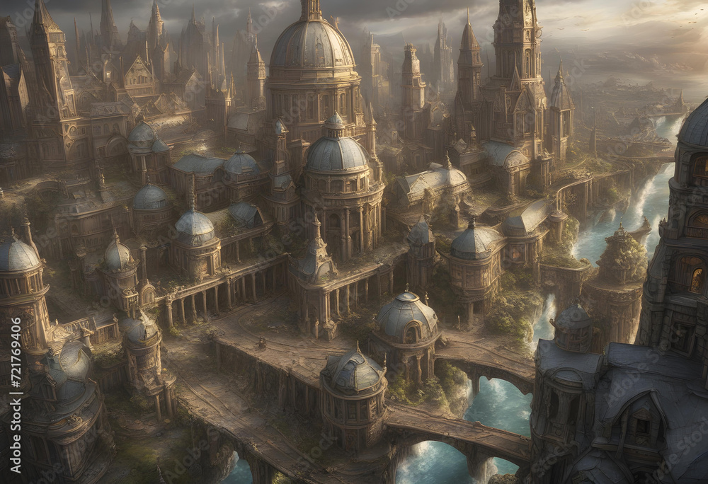 Fantasy City. Capital. Kingdom. High Fantasy. Metropolis. Magical ...