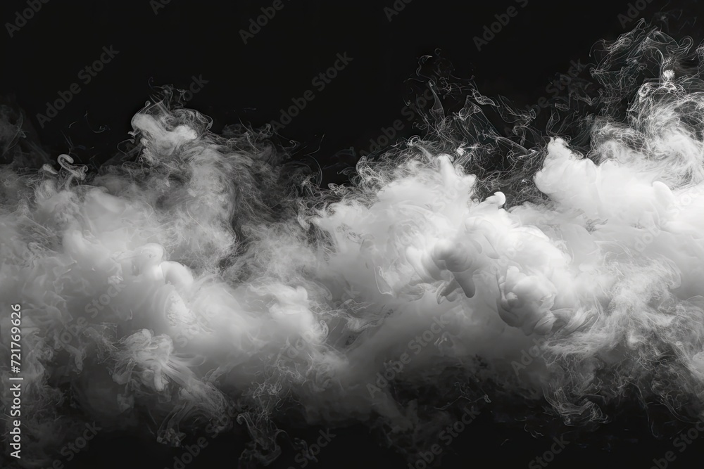 Mysterious swirls of smoke and fog abstract dance of light and dark ...