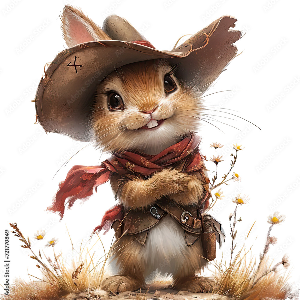 Watercolor Cowboy Bunny Clipart, Western Rabbit PNG, Bunny Cowboy ...