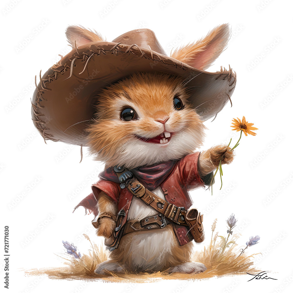Watercolor Cowboy Bunny Clipart, Western Rabbit PNG, Bunny Cowboy ...