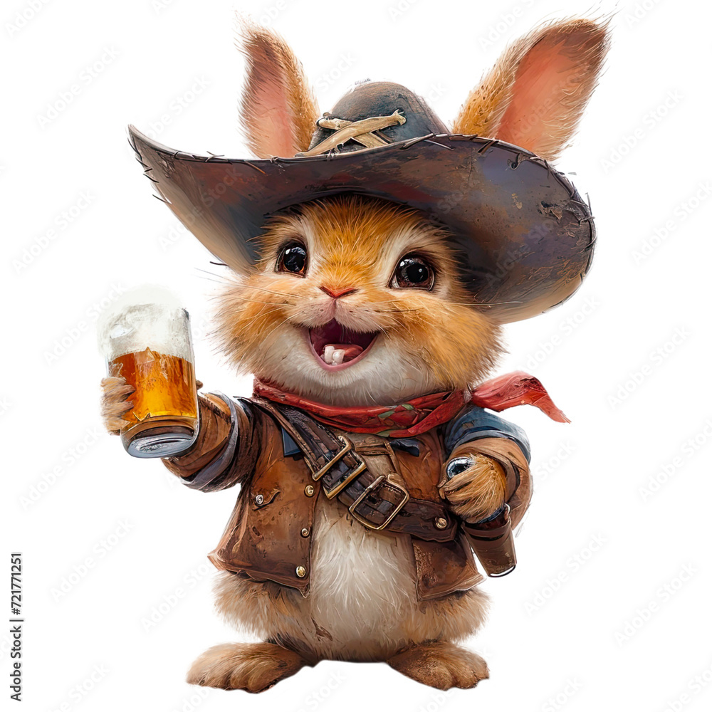 Watercolor Cowboy Bunny Clipart, Western Rabbit PNG, Bunny Cowboy ...