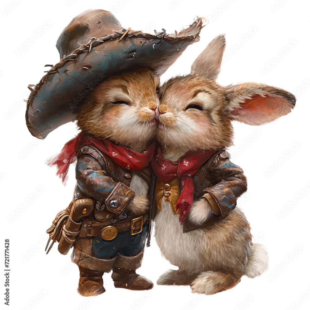 Watercolor Cowboy Bunny Clipart, Western Rabbit PNG, Bunny Cowboy ...