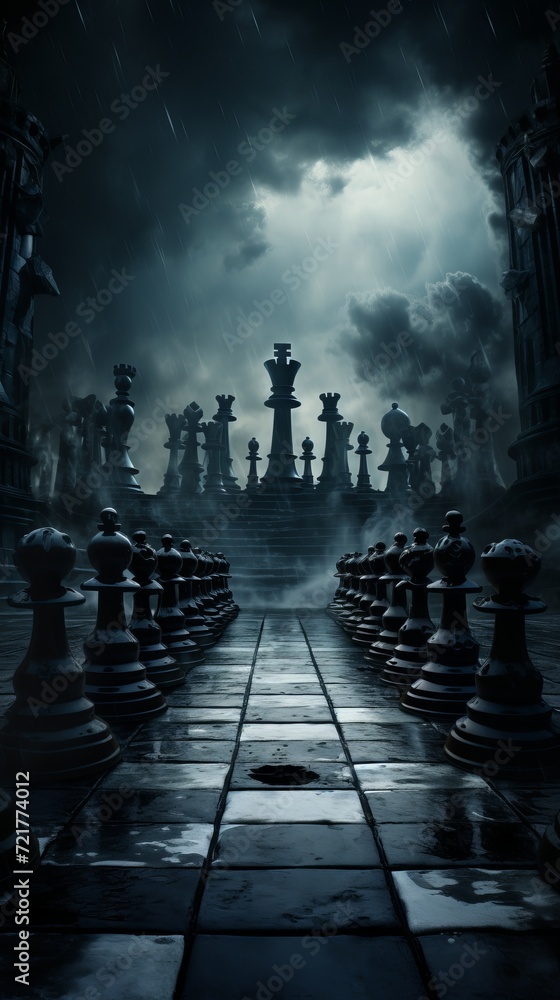 chess free background wallpaper, in the style of gothic futurism ...