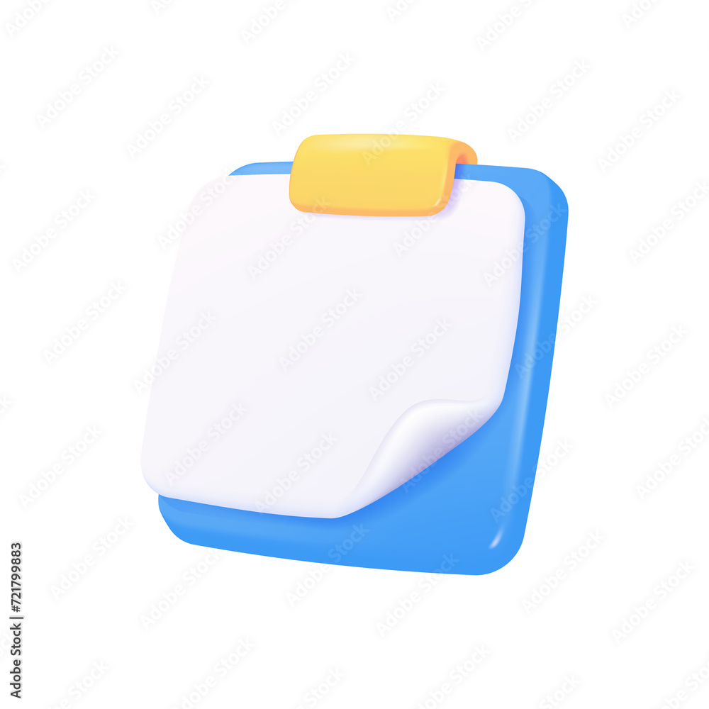 3D clipboard. Report summary document. Keeping a checklist of daily ...