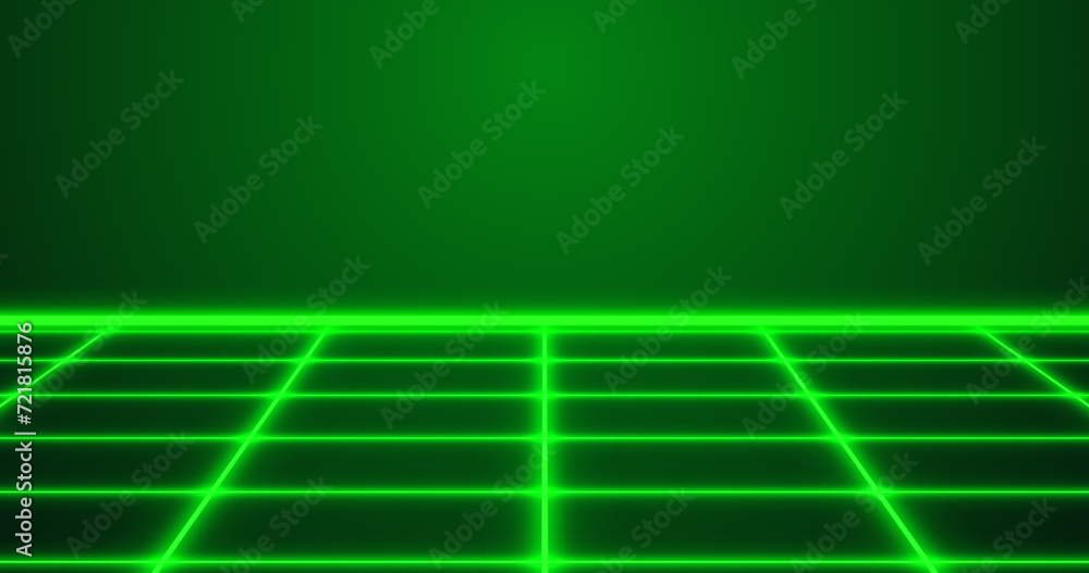 Infinite grid moving glitch clip till the horizon. Games start intro ...