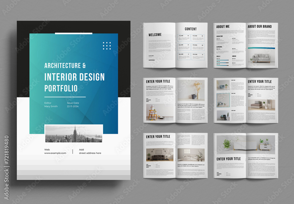 Architecture And Interior Design Magazine Layout Stock Template | Adobe ...