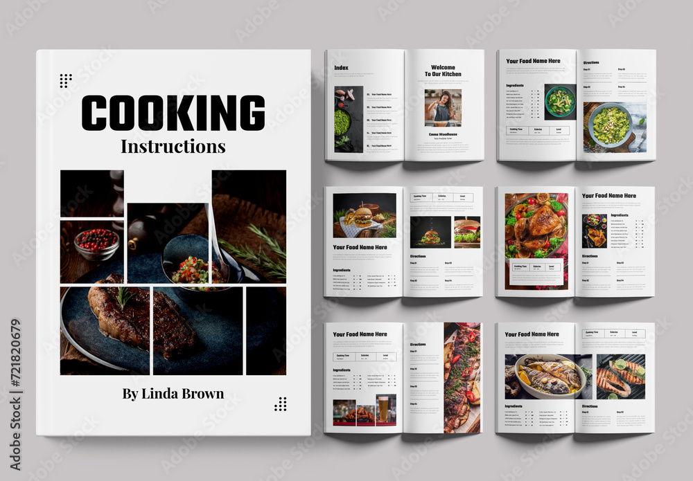 Cook Book Magazine Stock Template | Adobe Stock