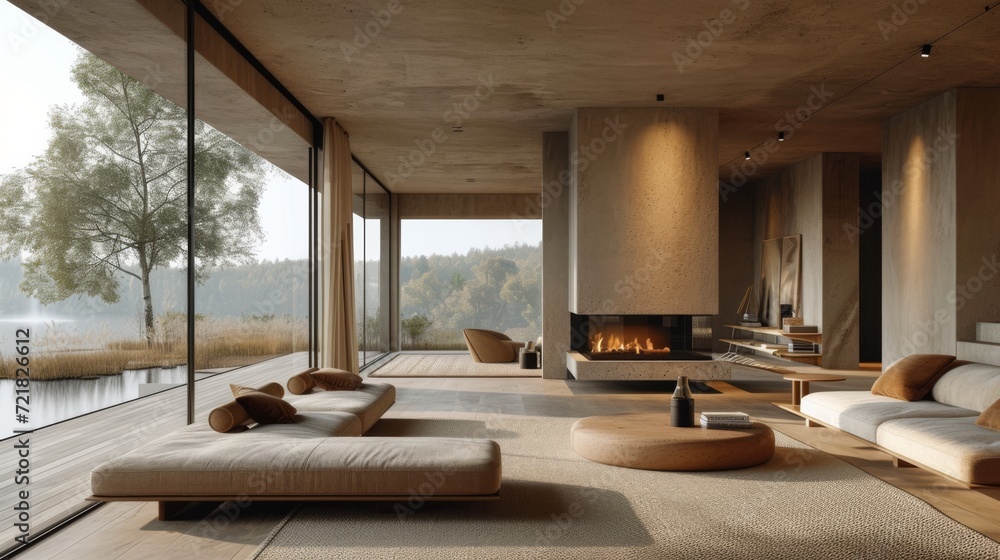 Intérieur moderne mettant en valeur l'harmonie du design contemporain ...