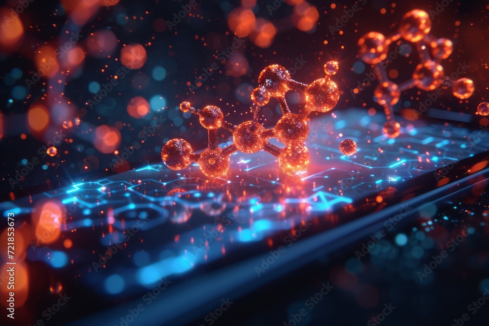 Molecular Mastery: Advanced Chemical Modeling Stock Illustration ...