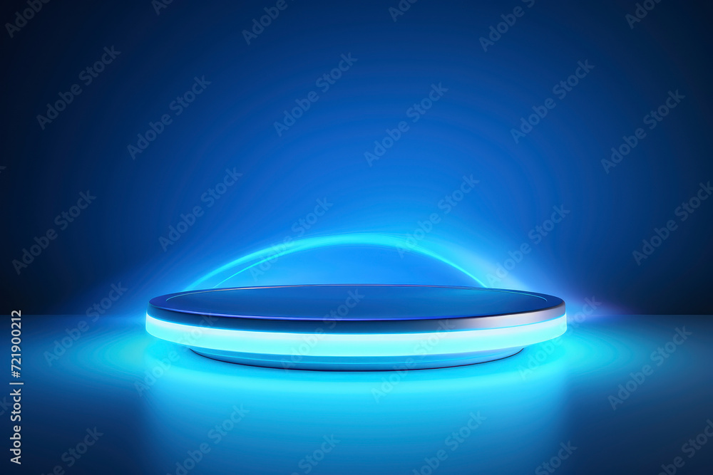 Featuring a serene and tranquil light blue with a subtle neon glow ...