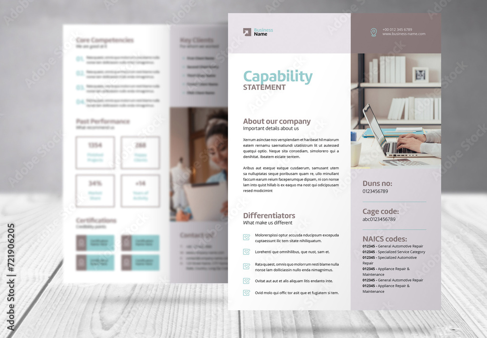 Capability Statement Business Document Template Stock Template | Adobe ...