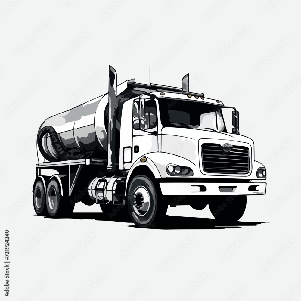 Pump truck in cartoon, doodle style. Image for t shirt. Isolated 2d ...