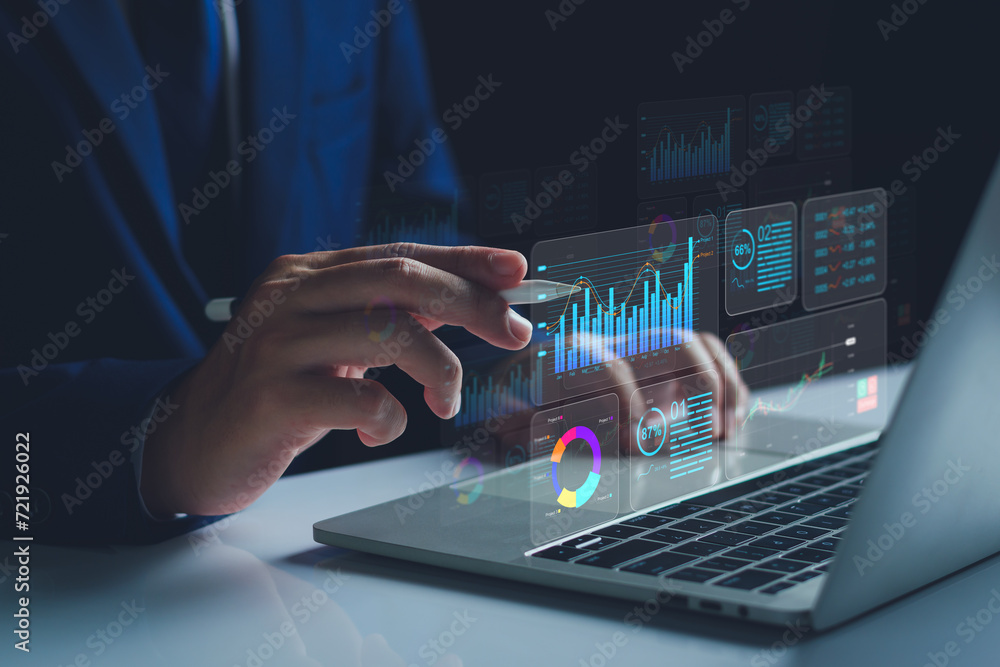 KPI business analysis concept. Businessman using KPI dashboard virtual ... KPI business analysis concept. Businessman using KPI dashboard virtual ...