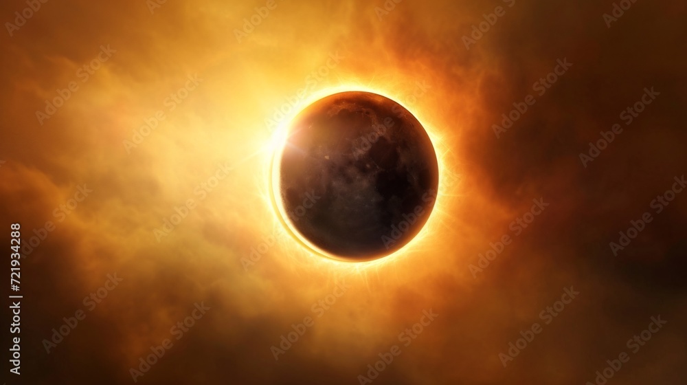 Celestial event where the lunar orb passes in front of the solar orb ...