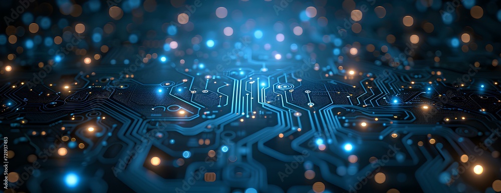 bright futuristic background of electronic circuits and technology ...