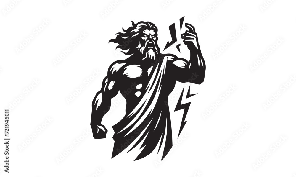 Angry Greek God Zeus mascot logo design vector with modern illustration ...