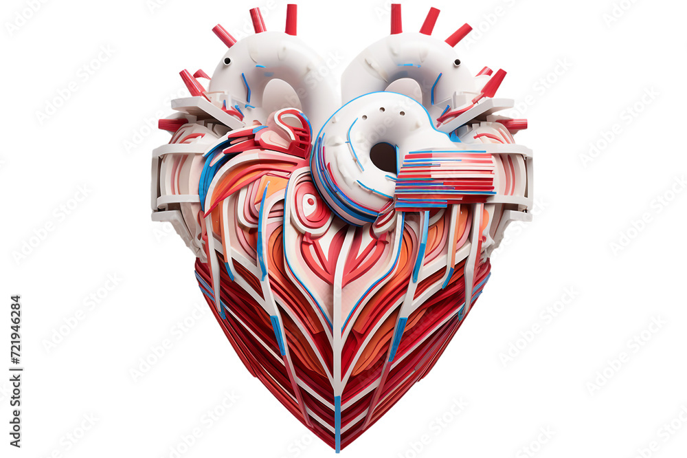 Bright cardiology poster, human heart anatomy on a vivid and colorful ...